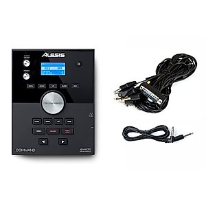 Alesis Command Advanced Drum Module with Cable Snake and Silverline Audio 10ft Auxiliary Cable Bundle