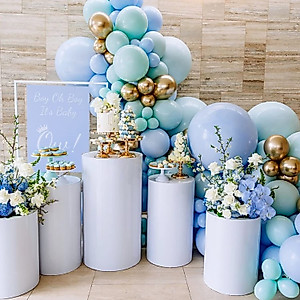 Pastel Blue Balloons 55 pcs Blue Party Latex Balloon 18inch 12inch 5inch for Birthday Baby Bridal Shower Wedding Party Decorations