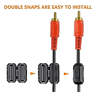 HUAREW 5 Values 28 Pcs Black Clip-on Ferrite Ring Core RFI EMI Noise Suppressor Cable Clip for 3.5mm 5mm 7mm 9mm 13mm Diameter Cable