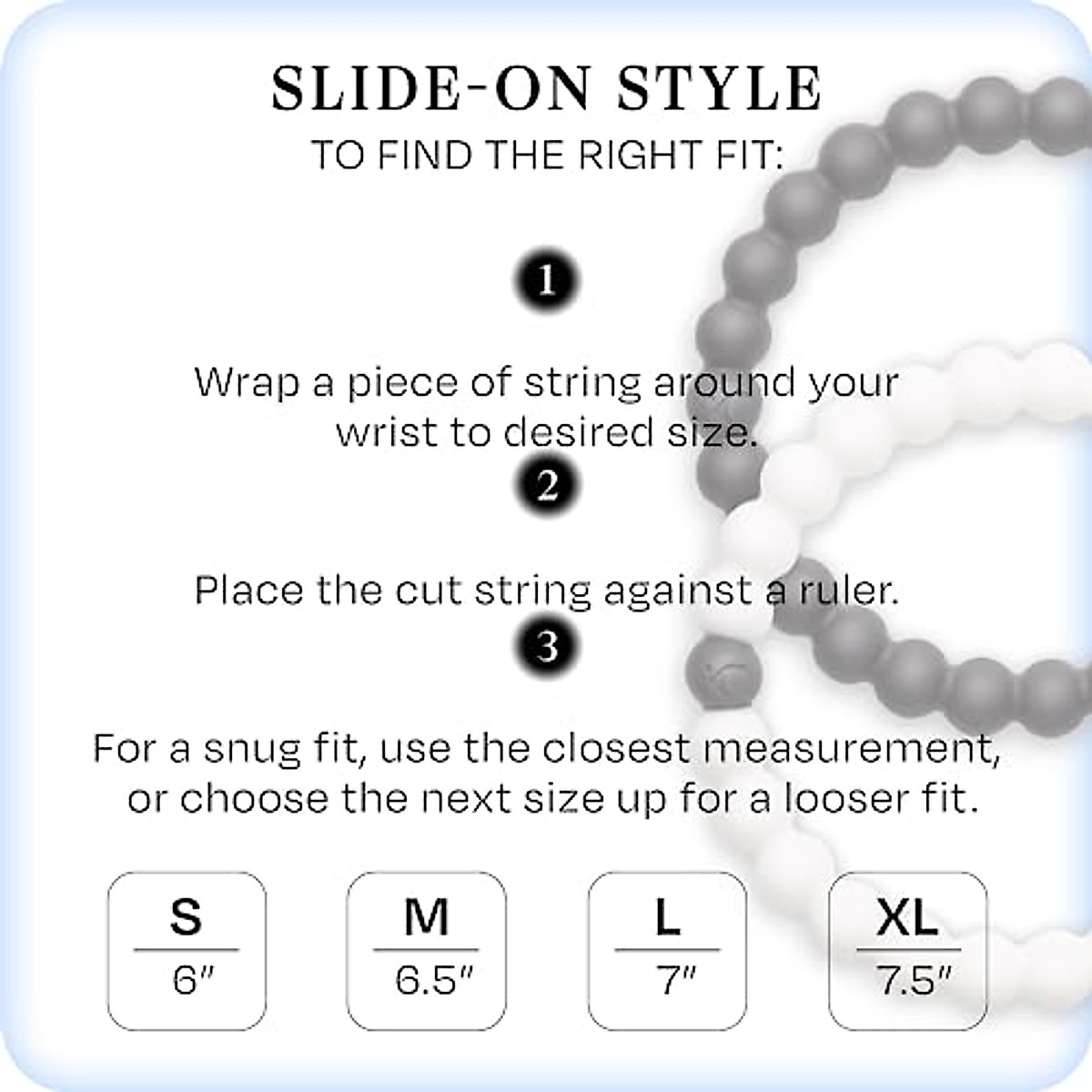 Lokai Silicone Beaded Bracelets for Women & Men - Couples Bracelets, Black & White Matching Bracelets - Small, 6 Inch Circumference - Jewelry Fashion Bracelet Slides-On for Comfortable Fit