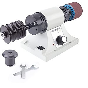 Futchoy 110V Electric Leather Edge Burnishing Machine, Leather Polishing Grinder Kit Sanding Tool with Adjustable Rosewood Grinding Head Speed 0-8000RPM