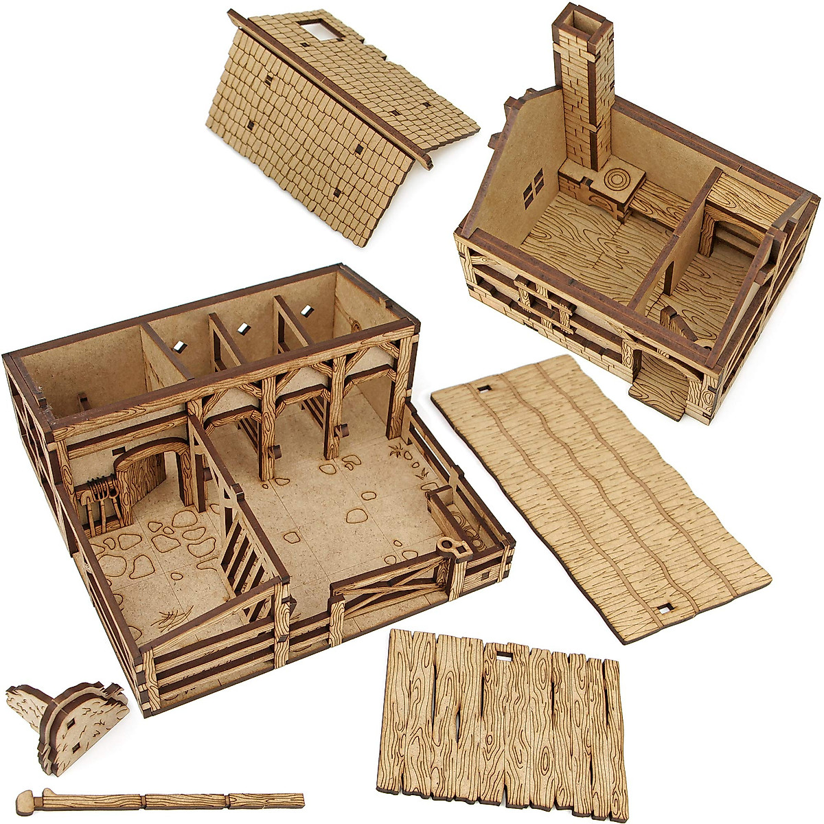 TowerRex Village DND Terrain 28mm Terrain DD Table Fantasy Miniature Warhammer Pathfinder Table D&D