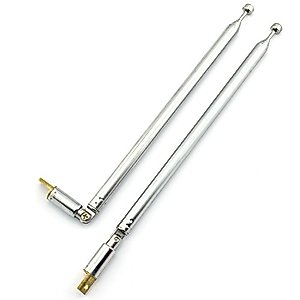 E-outstanding 1 Pair AM FM Radio Universal Antenna, 77cm 30" Length 7 Section Telescopic Stainless Steel Replacement Antenna Aerial for Radio TV Electric Toys