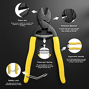 Outivity 8" Cutting Pliers Wire Cutter Steel Cable Cuts Copper Wire, Rope Spring Wire Multi-Function Hand Tool For Electricians,Homes