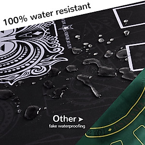 FURUISEN Waterproof 70 x 35 Inch Texas Hold'em Poker Mat for Table, Portable Poker Table Top with Smooth Premium Surface, Noise Reduction, and Zipper Handbag for Professional Poker Games Casino Games