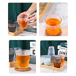 czmylzytt Set of 8 Acrylic Drinking Cups, 8 Oz Reusable Plastic Drinking Glasses, Juice Cups for Hot and Cold Drinks, BPA-Free, Drinking Cups Suitable for Party, Kitchen (Cups-Grey)