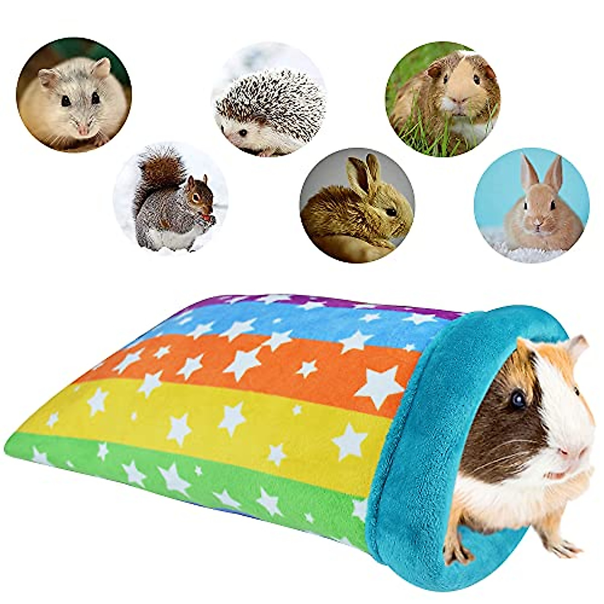 HOMEYA Hamster Sleeping Bag, Small Pet Animals Soft Flannel House Bed Nest Hideout Pouch Sack Sleeping Bed for Hedgehog Squirrel Bunny Guinea Pig Rat Warm Cage Decor Accessory (14 * 11 inch)