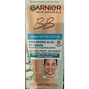 Garnier Skin Naturals Classic Hyaluronic Aloe All-in-1 BB Medium Cream, 50ml