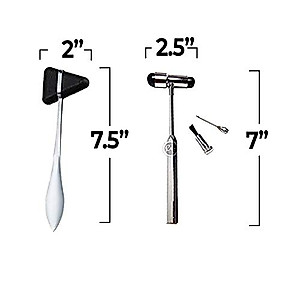 EMI Professional 2-Piece Set: Black Buck and Taylor Reflex Hammers for Comprehensive Neurological Examinations - Perfect for Doctors, Nurses, and Medical Professionals to assess reflex testing