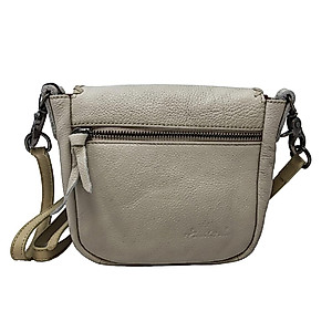 MMontana West Real Leather Messenger Purse Crossbody Purse Conchos Stitching Beige