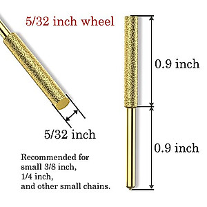 EzzDoo Bits Titanium Plated Diamond Sharpening Wheels - High Hardness 5/32 chainsaw files for Electric Chainsaw Sharpener. 8 pcs.(5/32'', 4.0mm)