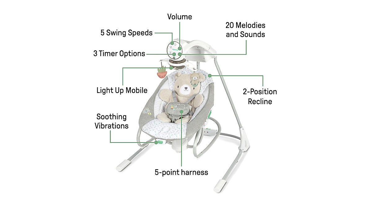 Ingenuity InLighten Soothing Swing & Rocker for Infants | Calming ...