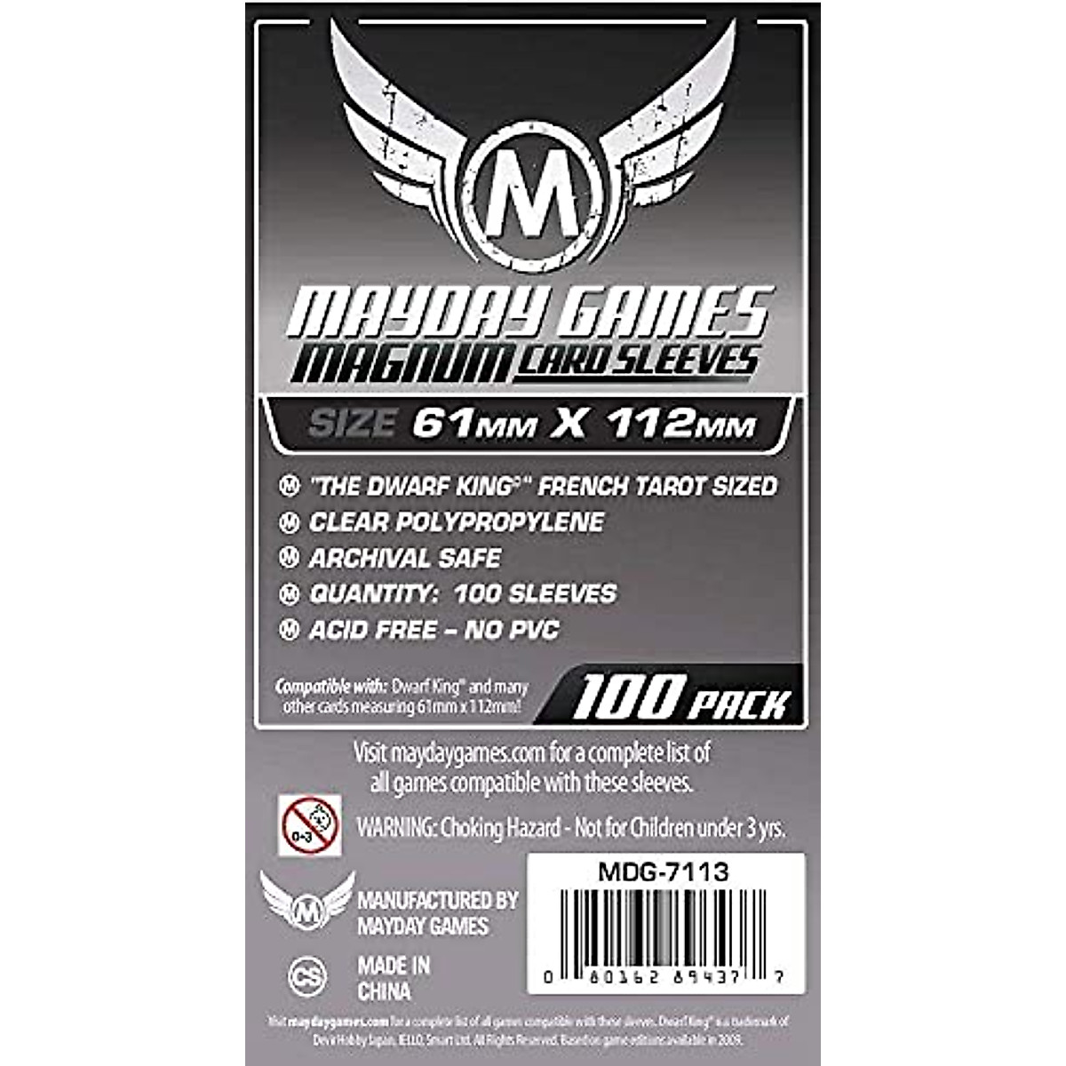 50 MayDay 61 x 112 Dwarf King French Tarot Premium Card Sleeves Board Game - Board Game Cases