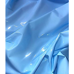 Keily & Megan Inc, 54" Wide Dancewear Shiny Stretch Faux Latex Vinyl Fabric (Baby Blue, 1 Yard)