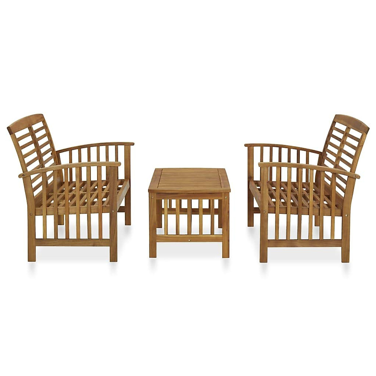 VRAXO 3 Piece Patio Lounge Set Solid Acacia Wood,Outdoor Furniture Sets-73.7lbs