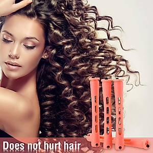 WILLBOND 60 Pcs Perm Rods for Long Hair Plastic Curl Rods Cold Wave Irons Curling Roller for Hair Styling Hairdressing Tools(0.51 Inch,Shell Pink)