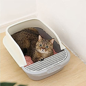 HONGFEISHANGMAO Cat Box Pet Toilet Cat Bedpans Cat Dog Tray Sandbox Home Plastic Anti Splash Bedpan Cats Litter Box Cat Dog Clean Toilet Supplies Cat Furniture (Color : Pink, Size : 31.2x13.7x44.3CM)