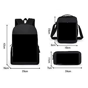 MARALICIA Mario Backpack Set of 3 Lunch Bag, and Pencil Bag Large 16 Inches Anime Cartoon (#17)