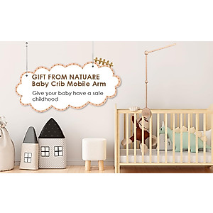 Baby Crib Mobile Arm - 30 Inch Wooden Mobile Arm for Crib Mobile Hanger for Crib Baby Girl Nursery Decor (Arm-01)
