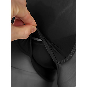 YONGHS Mens Compression Long Pants Leggings Bulge Pouch Tights Trousers Seamless Bottoms Underpants Black One Size