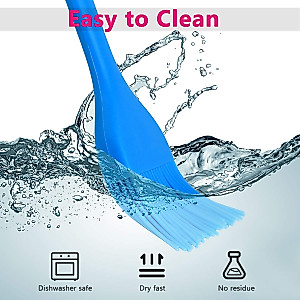 Hhyn Silicone Basting Pastry Brush Set 4 Pack Heat Resistant Spread Oil Butter Sauce for BBQ Grill Barbeque Kitchen Baking Cooking Pastries, 2 Large & 2 Small Multicolor