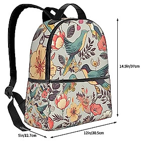 BAFAFA Bird and Flower Pattern Printed Travel Backpack Business Work Bag Computer Bag Outdoor Sports Rucksack