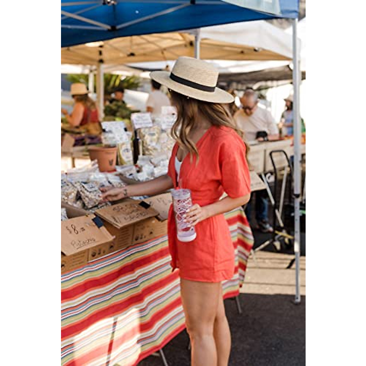 Ello Peak Double Wall Insulated Plastic Tumbler with Straw, 22 oz, Pink Satin Lasers