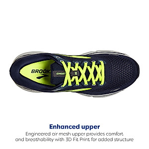 Brooks Men's Ghost 15 Neutral Running Shoe - Peacoat/Nightlife/Grey - 11 Medium