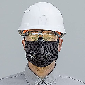 Klein Tools 60442 Face Mask, Reusable with Replaceable Filter, Washable Fabric Anti Pollution Shield Mask, Adjustable Nose Clip