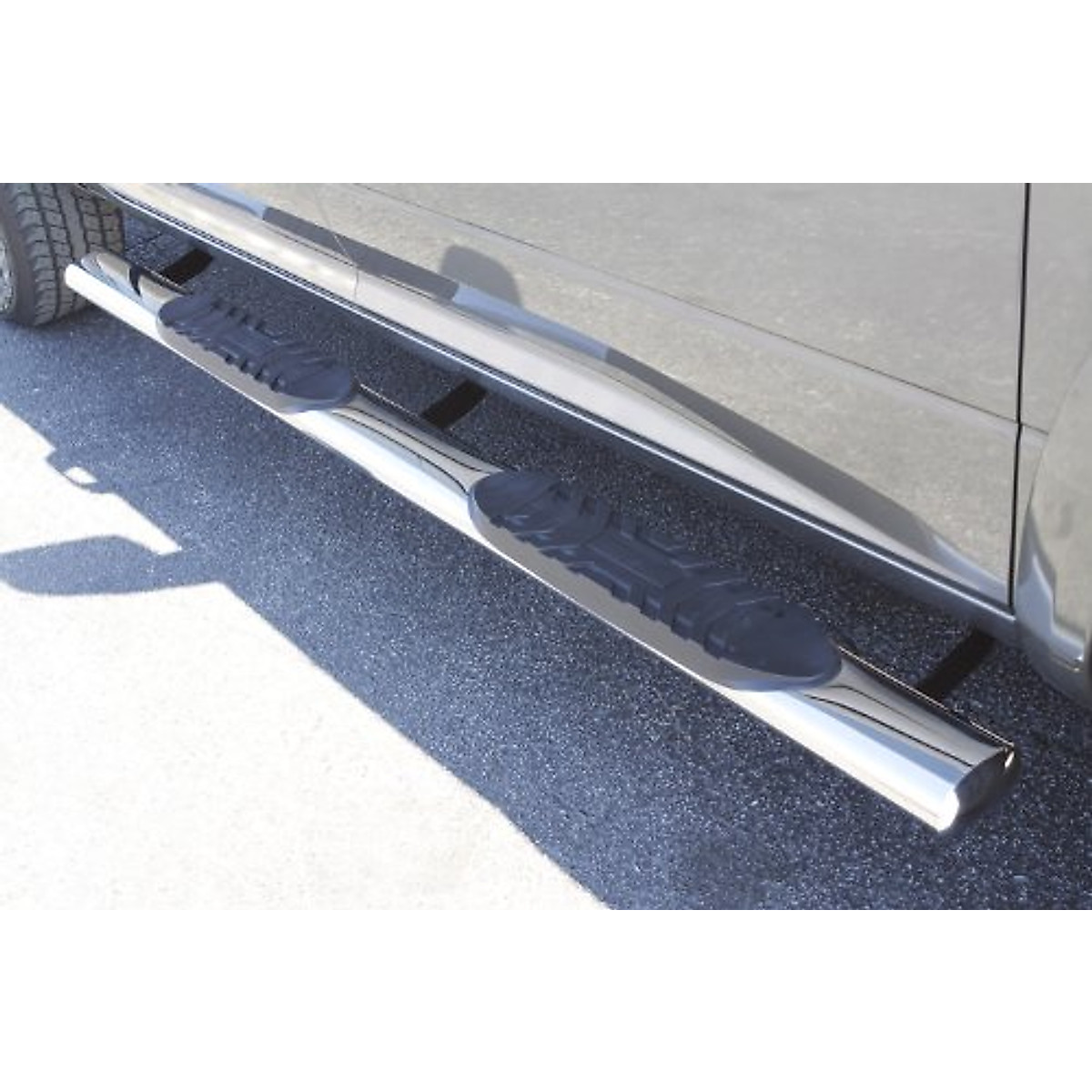 Lund 23995003 Polished Stainless Steel 5" Oval Straight Nerf Bars for 2007-2018 Toyota Tundra CrewMax Cab