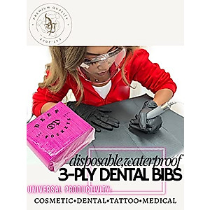 Disposable Waterproof Dental Bibs/Towels, 13" x 18" (Pack of 100) - Waffle Embossed -3 Ply Tissue - Poly Back Dental Bib to Prevent Leak Through - Dental Consumables (Fuchsia Hot Pink)-Table Covers