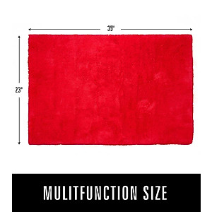 LOCHAS Ultra Soft Indoor Modern Area Rugs Fluffy Living Room Carpets for Children Bedroom Home Decor Nursery Rug,2x3 Feet, Red