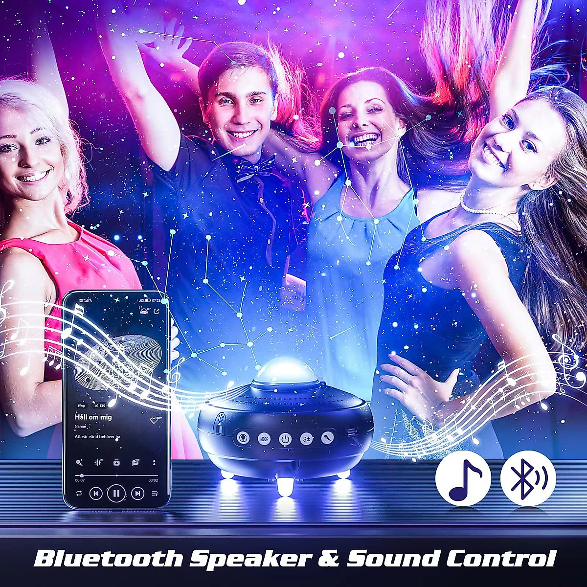 Constellations Planetarium Planets Stars Projector: 20 in 1 Night Light Solar System Projector Bluetooth Speaker,Space Ceiling Projector for Bedroom