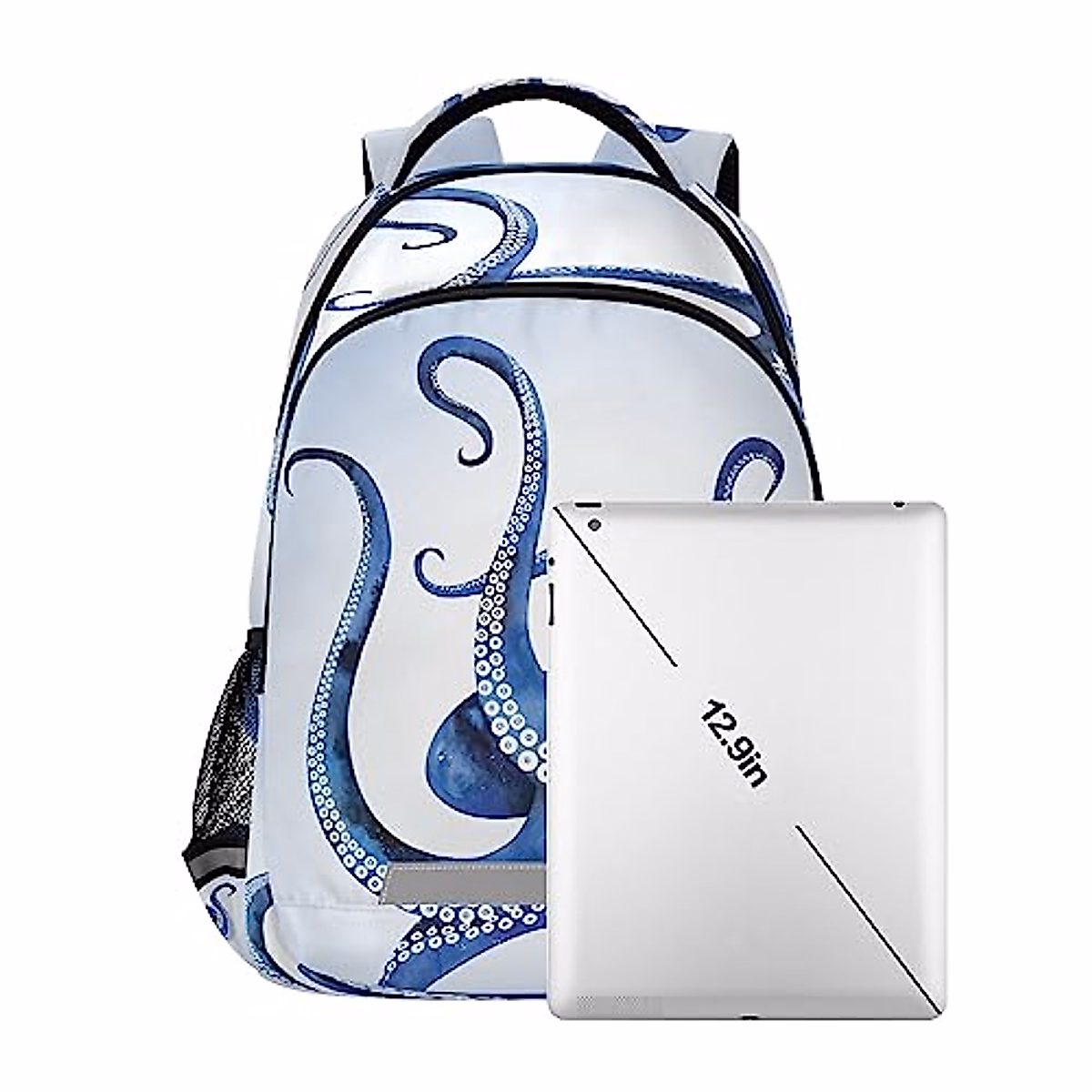 Funky Qiu Watercolor Sea Animal Octopus Backpack Durable Lightweight College School Bookbag Daypack Rucksack for Boys Girl Student