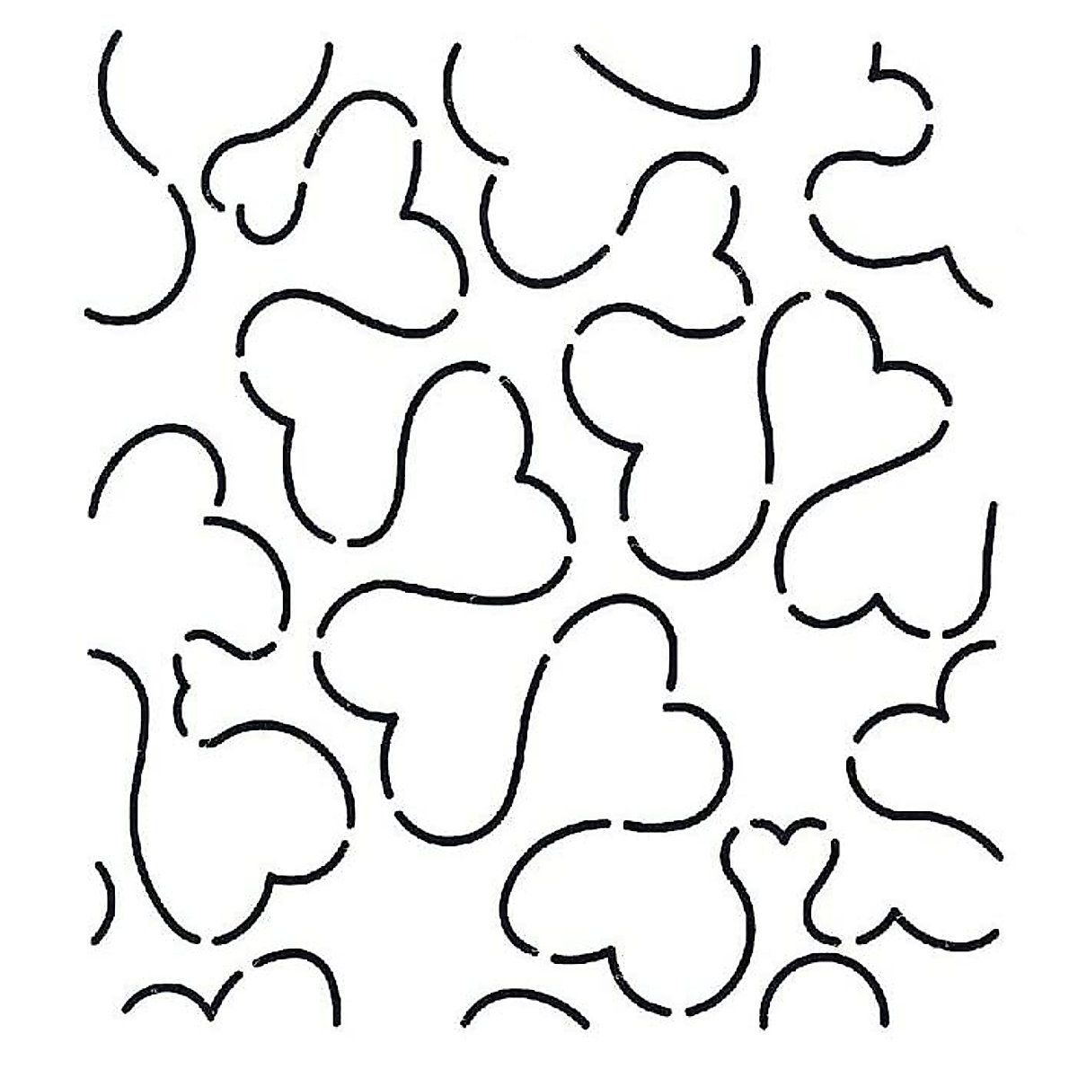 Quilting Stencils for Machine and Hand Quilting - 2 Quilting Stencils for Background Patterns - Rose Stipple, Heart Stipple Plastic Quilt Stencil Set with Guide