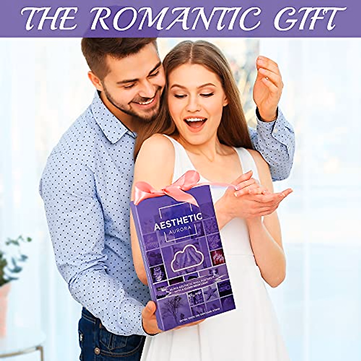 AESTHETIC AURORA 85 PCS 4x6" Photo Wall Collage Kit, Aesthetic Posters & Cloud LED Lights For Bedroom, Picture Collage Kit For Wall Aesthetic Indie Room Decor & Neon signs, Double Sided Tape Included