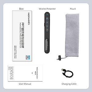 NORWII N76 Wireless Presenter with Green Light, 330FT Ofifice Presentation Remotes Presentation Clicker for Powerpoint Presentations, Presentation Pointer Slide Clicker Supports Hyperlink/Volume
