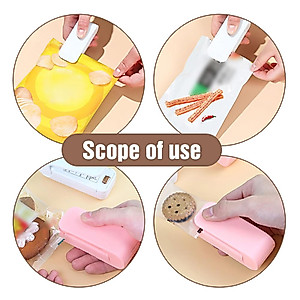 Portable Mini Sealing Machine, 2024 Mini Bag Sealer 2 in 1 Sealer and Cutter Handheld Heat Vacuum Sealer Portable Resealer Machine for Plastic Bags Food Storage Snacks Freshness (White, 1 Pack)
