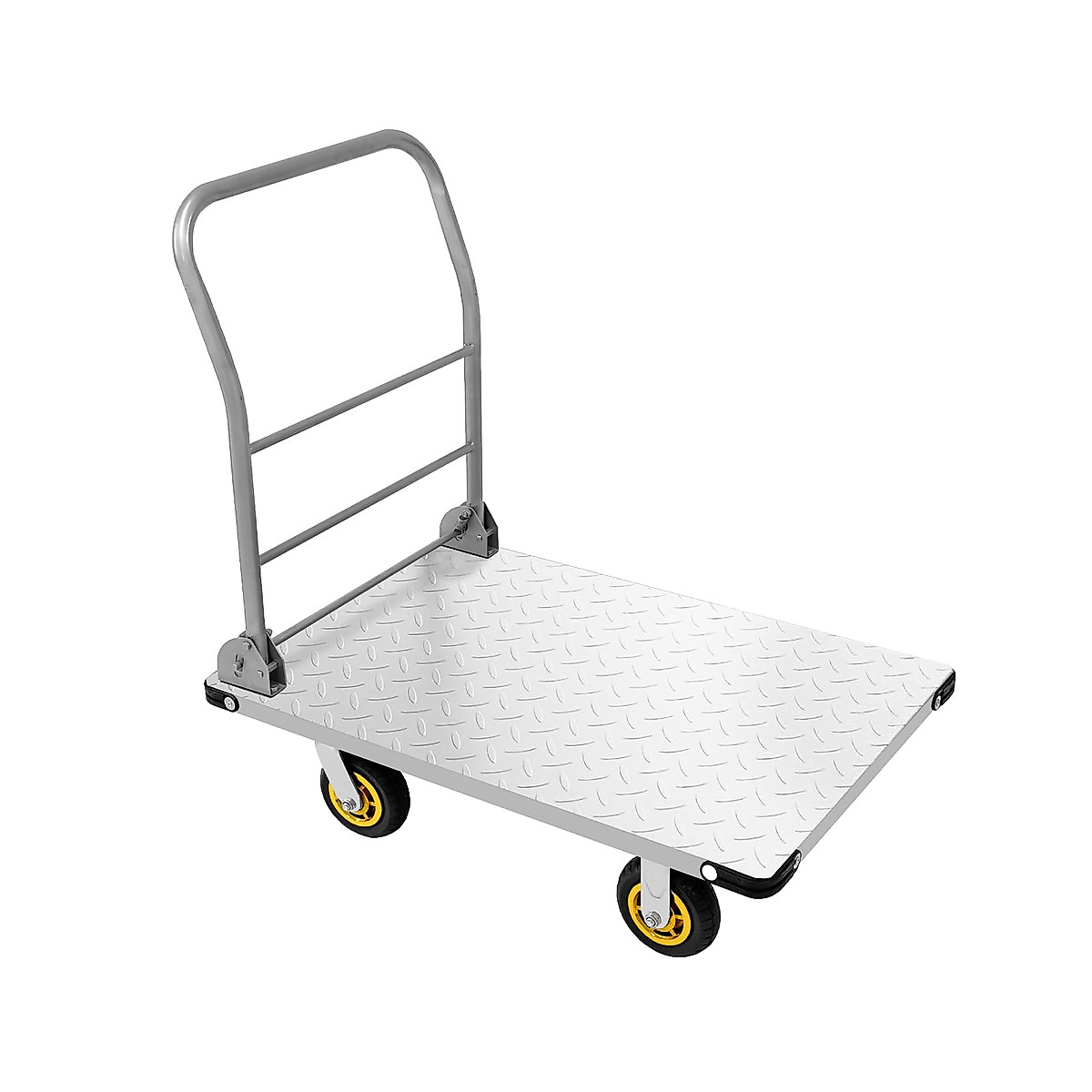 Platform Truck, 1800lb Capacity Heavy Duty Foldable Push Cart, 36 x 24in Flatbed with 6" Swivel Wheels, Platform Truck Hand Cart for Industry, SuperMall (M)