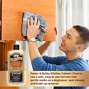 PARKER & BAILEY KITCHEN CABINET CREAM - Multi-surface Wood Cleaner and Polish Furniture Quick Shine Restorer Protector Cabinets Surface Cleaner House Cleaning Supplies Home Improvement