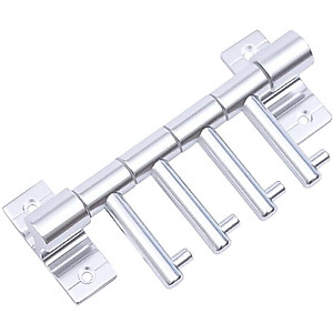 KWQKEM Swivel Coat Rack with 4 Hooks Wall Mount Wall Vertical Hooks Towel Racks for Bathroom Metal Robe Hook Key Holder Heavy Duty Towel Holder Hanger for Door Entryway Office (Silver, 4 Arms)