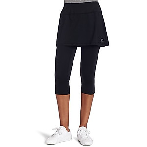 Skirt Sports Women's Lotta Breeze Capri Skirt - Skirt with Moisture-Wicking Capri Leggings, Black, M