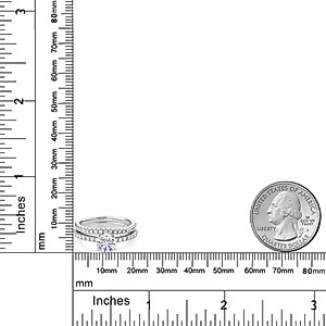 Gem Stone King 925 Sterling Silver Customized and Personalized Round Gemstone Birthstone and White Moissanite Wedding Engagement Ring Band Bridal Set For Women (Size 7)