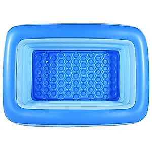 HIWENA Inflatable Family Swim Play Center Pool, 83" x 57" x 26" Giant Swimming Pool Summer Water Fun with Inflatable Soft Floor (83" Blue)