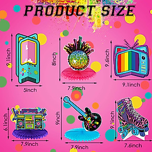 80s 90s Party Decorations 12 Pieces 80's 90's Honeycomb Centerpieces 80s / 90s Table Toppers Retro Party Decorations for 1980s / 1990s Hip Hop Birthday Party Favors Supplies
