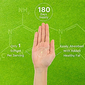 Vitamin D3 10,000 IU + K2 MK7 200 mcg, Infused with Virgin Coconut Oil, 180 Softgels, Double Strength Vitamin D & K, Promotes Heart, Bone & Teeth Health - Very Easy to Swallow