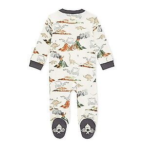 Burt's Bees Baby Boys Footed Pajamas, Sleep and Play Loose Fit, 100% Organic Cotton Soft One-piece PJs, Sizes NB to 6-9 Months