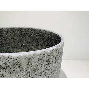 Obsidian Gemstone Fusion Crystal Singing Bowl D Sacral Chakra 10 inch with Free Rubber Mallet O ring Suede Striker