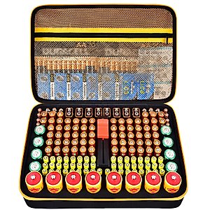 Battery Organizer Storage Case with Tester, Batteries Holder Box Carrying Container Bag, Garage Vault Organization Holds 162+ Battery Variety Pack AA AAA AAAA C D 9V 3V Lithium(No Batteries)