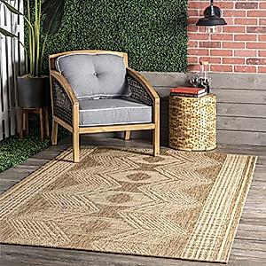 nuLOOM Ranya Tribal Indoor/Outdoor Area Rug, 6' 7" x 9', Light Brown